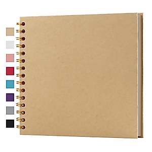 potricher 8 x 8 Inch DIY Scrapbook Album 40 Pages Hardcover Kraft Paper Scrap Book Photo Albums Memory Book for Wedding and Anniversary Family (Yellow, 8 Inch)