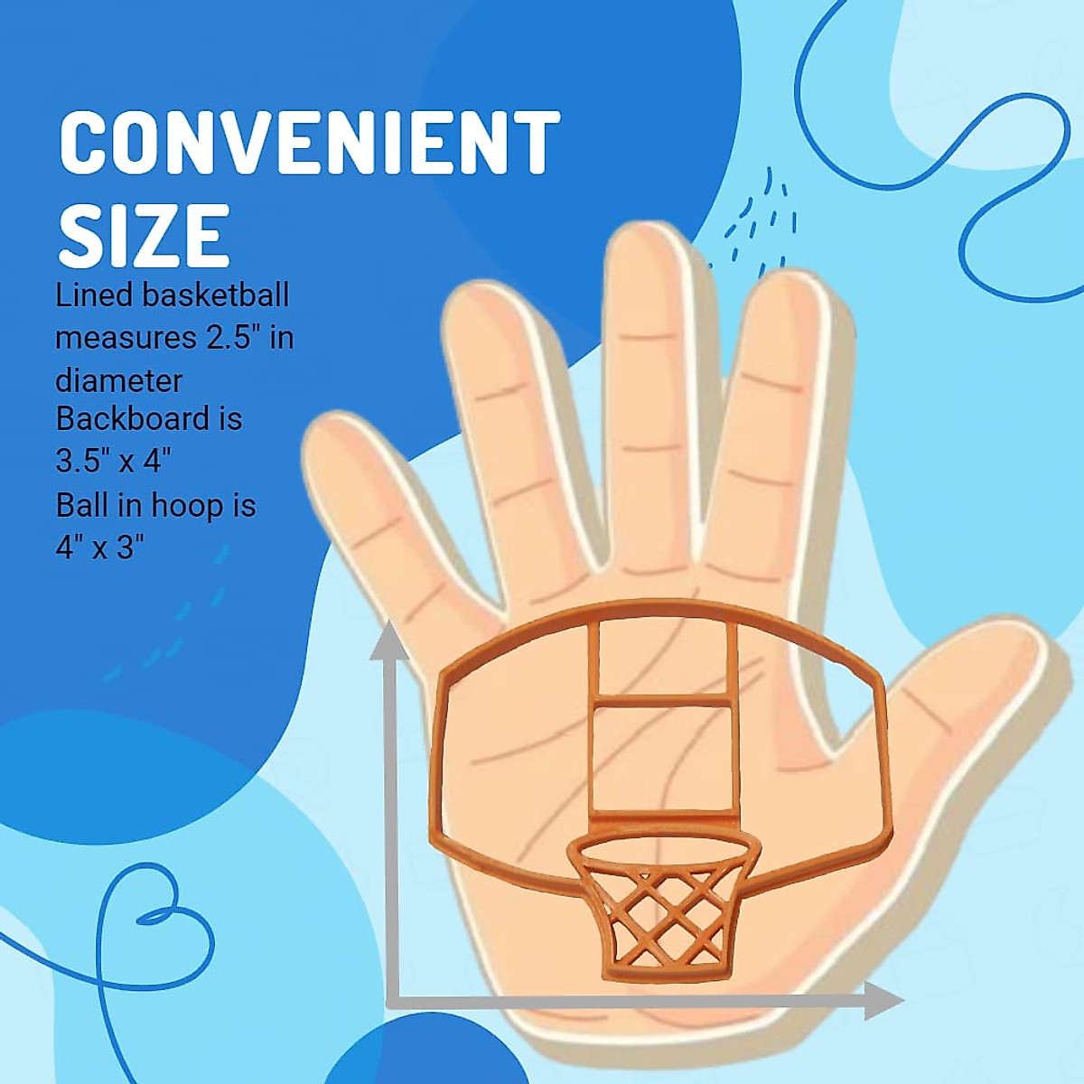 BASKETBALL COOKIE CUTTERS American Hoops Sport Basketball Game Hoop Backboard And Basketball in Hoop Cookie Cutters Made In The USA (3 Pack)