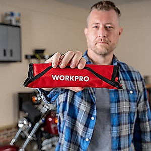 WORKPRO 8-piece Flex-Head Ratcheting Combination Wrench Set, SAE 5/16-3/4 in, 72-Teeth, Cr-V Constructed, Nickel Plating with Organizer Bag