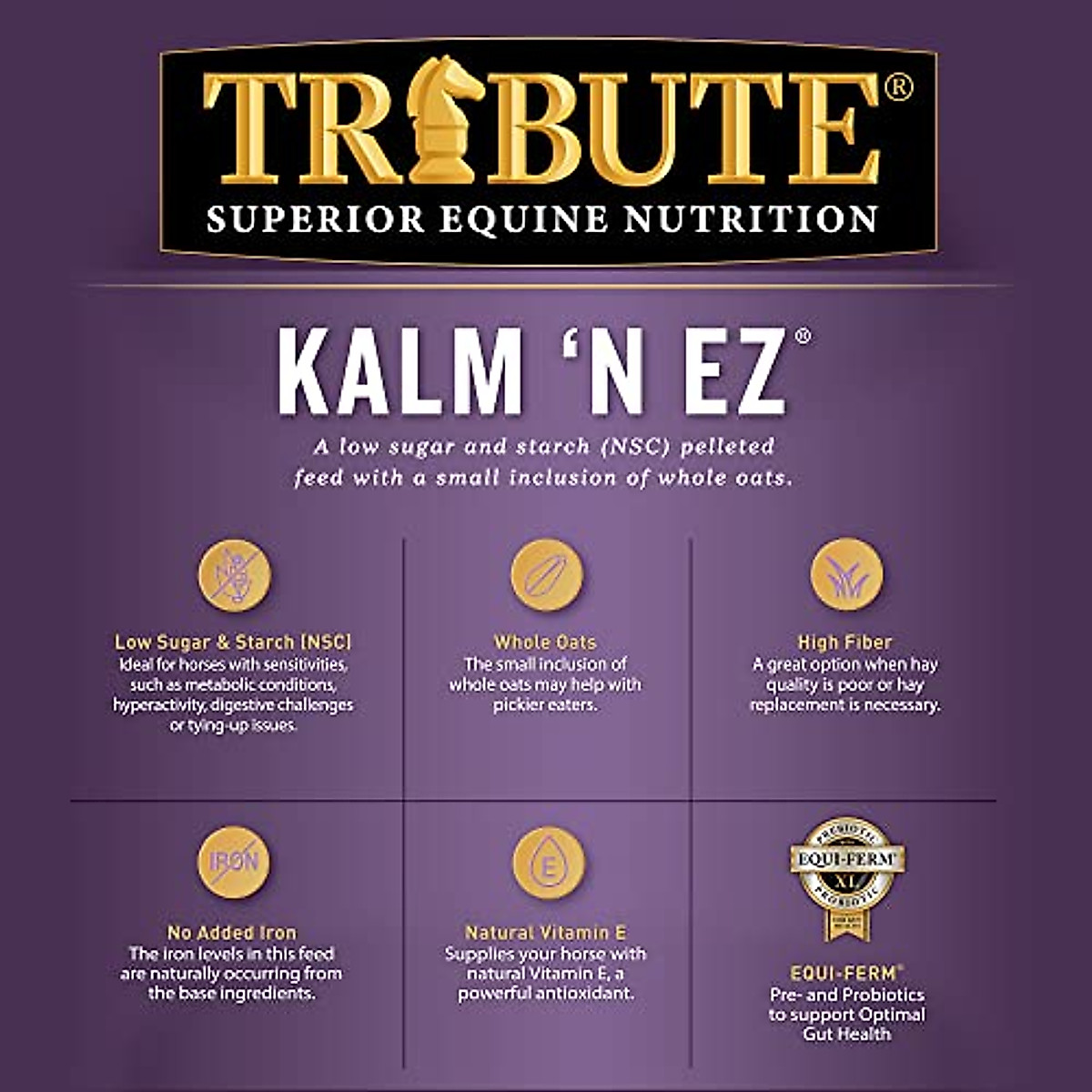 TRIBUTE Kalmbach Feeds Kalm 'N Ez Textured for Horse, 50 lb