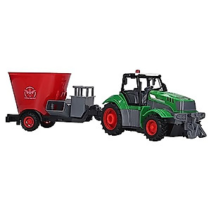 Kids RC Tractor Toy, Remote Control Farm Truck Impact Resistant 4 Channel Operation for Indoor Outdoor