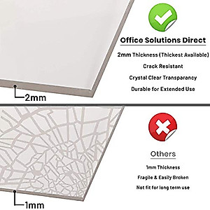 Wall Mount Acrylic Sign Holder [Set of 6] with Adhesive! Clear Heavy Duty Sign Holder 8.5 x 11 inches Portrait! or 11 x 8.5 Landscape! Perfect for Home, Office, Store, or Restaurant