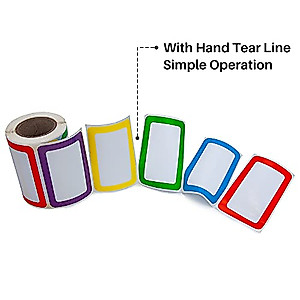 L LIKED 250 Stickers - 3.5" x 2.25"Colors Plain Name tag Labels with Perforated Line for School Office Home (Blank - 250 Labels)