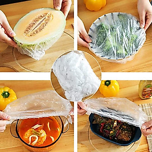 Fresh Stretch Fresh Keeping Bags PE Cling Film Bags Reusable Elastic Food Bowl Lids Kitchen Supplies for Food Fruit Vegetable Meat Preservation (200pcs)