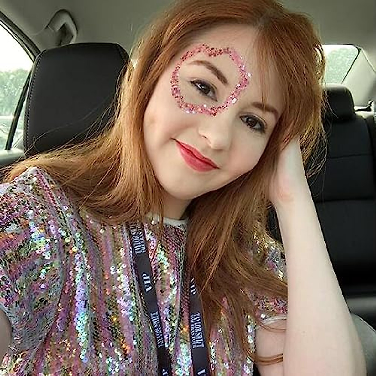 Paminify Pink Face Glitter Gel,Singer Concerts Music Festival Rave Accessories,Mermaid Body Glitter Gel,Self-Adhesive Liquid Sequins Glitter Face Eye Lip Hair Makeup,Sparkling Chunky for Women,50ML