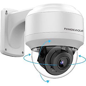 PANOEAGLE Outdoor 8MP PTZ PoE IP Camera Dome with Pan Tilt 4X Optical Zoom Motorized Lens, Built-in Mic, Human Vehicle Detection, 165ft IR Night Vision, IP67, IK10
