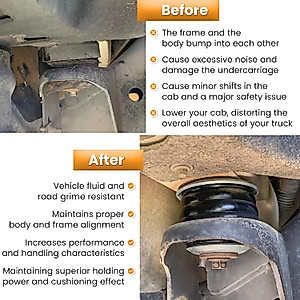 KF04060BK Body Mount Bushing Kit for Ford F250 F350 Super Duty 2008-2016 2WD 4WD Polyurethane Body Cab Mounts & Steel Sleeves & Hardware (Black)