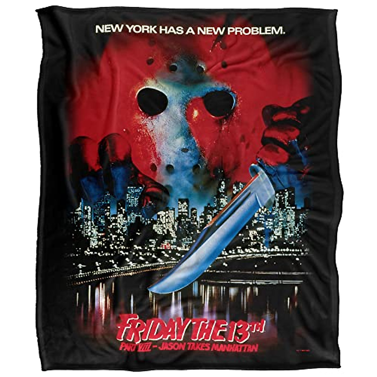 Friday The 13Th Blanket, 50"x60" Jason Takes Manhattan Poster Silky Touch Super Soft Throw Blanket