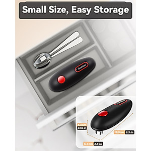 Electric Can Opener for kitchen, Battery Powered Can Opener with Smooth Edge, Small Portable One Touch Automatic Can Opener with Stainless Steel Blade for Camping, Gifts for Seniors with Arthritis
