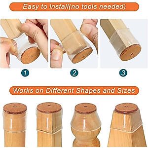 Ansible 24 pcs Chair Leg Floor Protectors, Furniture Felt Pads Silicone Covers caps for Chairs,Chair Leg Protectors for Hardwood Floors (Small fit:0.9''-1.29'')