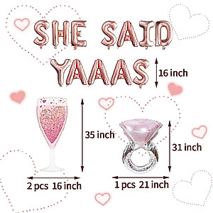 Siticoto She Said YAAAS Balloons, 16 inch She Said YAAAS Bachelorette Party Decor for Bachelorette Party Bridal Shower Engagement Party Engagement Themed Wedding Party Supplies Decorations Rose Gold