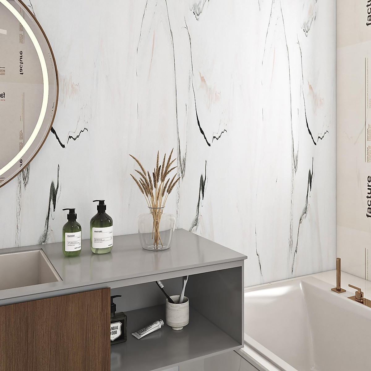 Livelynine Light Pink Marble Contact Paper Peel and Stick Countertops Waterproof Sticky Wallpaper for Bedroom Dresser Cover Top Renter Friendly Vinyl Countertop Contact Paper for Bathroom15.8X78.8