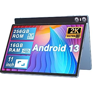 YESTEL Android 13 Tablet 11 Inch Display,16GB RAM+256GB ROM,Octa-Core Processor,8600mAh Large Battery,2000 * 1200 Pixels,GPS/ 5G WiFi/Bluetooth/with Case-Blue T15