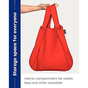 Notabag Original 2 in 1 Backpack and Bag (Red) – Backpack waterproof – reusable grocery bags foldable – clever design for more flexibility – backpack waterproof – grocery tote bag
