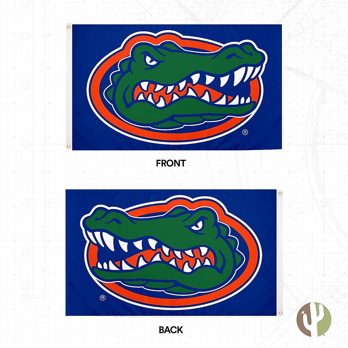 Desert Cactus University of Florida UF Flag - 3 x 5 Feet Gators Banner, Indoor/Outdoor Durable Fabric, 100% Polyester Design (Style 4)
