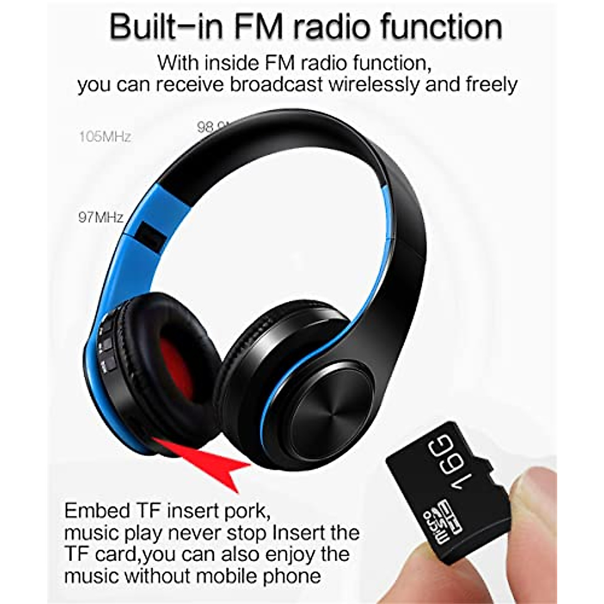 Lmminer Wireless On-Ear Bluetooth 5.0 Headphones, Foldable Sport HiFi Stereo Sound Headset with Microphone Noise Canceling, Hi-Res Audio, 10 Hours Playtime,Green