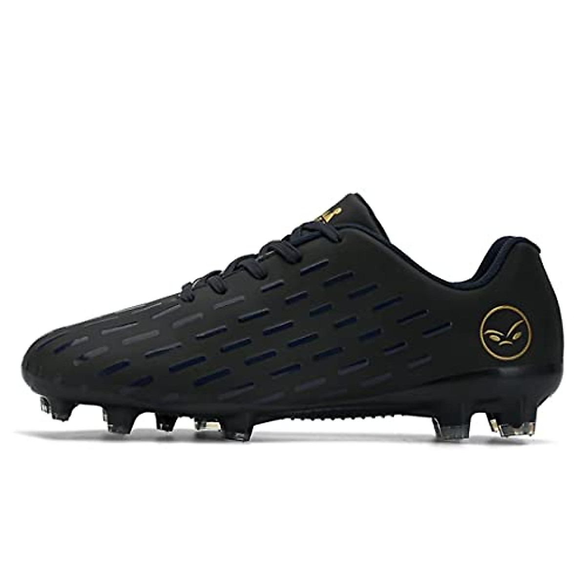TOLLN Men Firm Ground Outdoor Soccer Cleats Youth Football Shoes SC22035-Black-41
