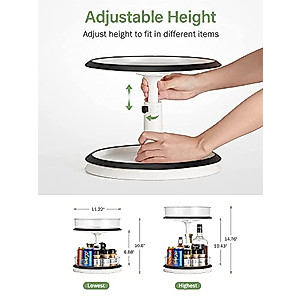 Kootek 16 Pcs Desk Drawer Organizer and 2 Tier Adjustable Lazy Susan Turntable Non-Skid Kitchen Cabinet Organizer