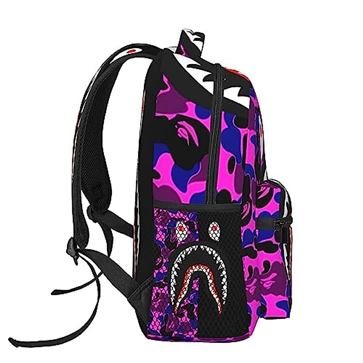 AIRPO Shark Teeth Backpacks Camouflage 3D Print Large Capacity Laptop Daypack Lightweight Multiple Backpack Fashion Travel Shoulders Bag For Women Men