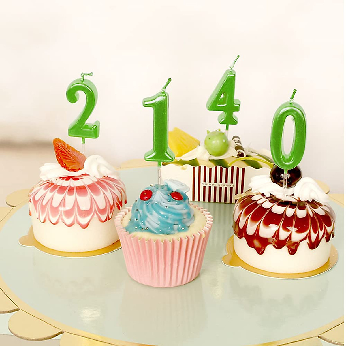 Green Birthday Candles 2 Candle 2nd Two Years Cake Bady Roman Numberal Cool Number Candle No 20 21 22 23 25 24 26 28 27 29