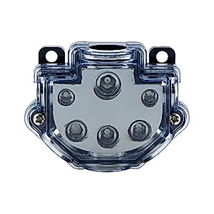 S SYDIEN 1Pc 1 in 5 Ways Out Way Power Distribution Block 0/2/4 Gauge in 2/4/8 Gauge Out Car Audio Splitter Power Ground Distributor Blocks