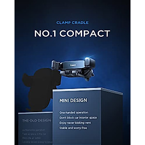 LISEN Car Vent Phone Mount for Car Phone Holder Upgraded Metal Hook Clip Air Vent Cell Phone Holder Mount Auto Lock Thick & Big Phone Friendly Car Mount for iPhone 14 Pr Max all 4-7.5 inch Smartphone