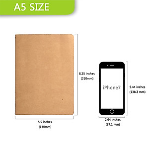 Set of 3 Kraft Cover Journals: 8.25x5.5 inches, 100gsm Ivory Pages, 30 Sheets (60 Pages), Blank, DIY-friendly, and Versatile for Daily Use