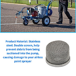Homhelar 181073 or 181-073 Inlet Strainer Screen Filter with 1/2" NPT Thread Stainless Steel for Airless Paint Sprayer 455 495 Ultra 500 Ultra Max 695