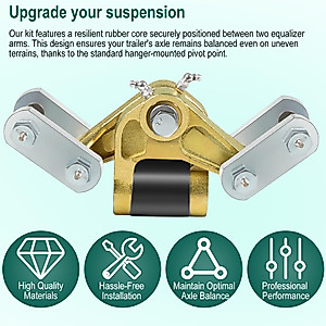 yourour K71-652-00 Complete Tandem Kit,Replacement for Dexter E-Z Flex Tandem Trailer Suspension Kit,33" Axle Centers and Axles Up to 6000 Lbs,26.00" Double Eye Springs.