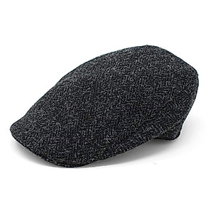Irish Ivy Cap, 100% Pure Irish Wool, Made in Ireland, Dark Gray, Medium