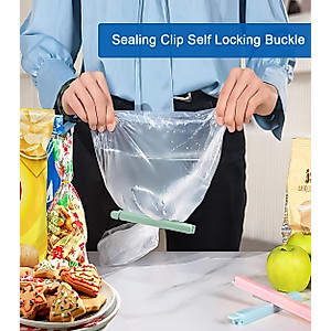 30 Packs Bag Sealing Clips, Snack Bag Plastic Sealing Clip, Resealable & Washable Chip Clips(6.3 in, 4.7 in)