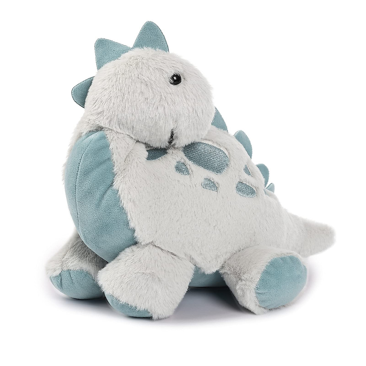 TCBunny Baby Dinosaur Bedtime Stuffed Animal Plush Toy 15", Stephan(Stegosaurus-Grey)