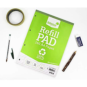 Silvine Everyday Refill Pad Recycled Wirebound Ruled Margin 160pp 70gsm A4 Ref RE4FM [Pack of 6]