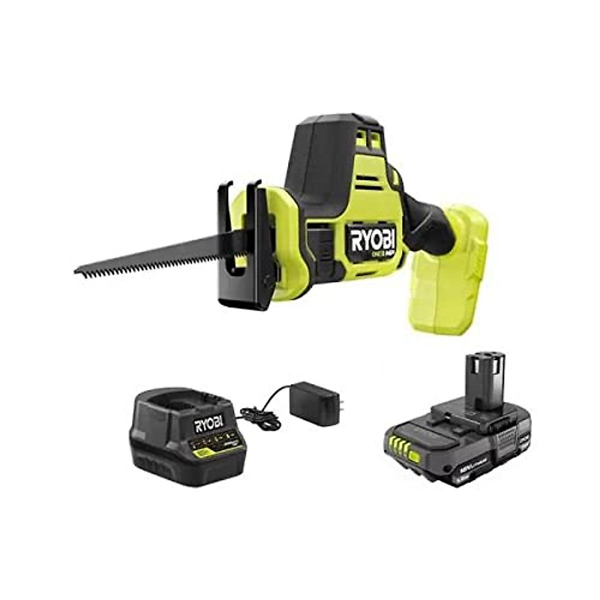 RYOBI PSBRS01K ONE+ HP 18V Brushless Cordless Compact One-Handed Reciprocating Saw Kit with 1.5 Ah Battery and 18V Charger