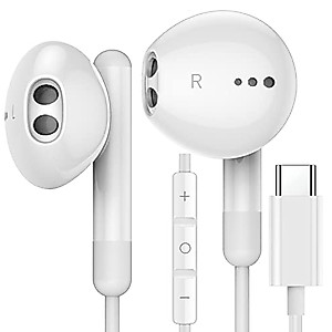 USB C Headphone, USB Type C Wired in-Ear HiFi Digital Earphones with Mic Stereo Bass Noise Canceling Earbuds Compatible with Samsung Galaxy S23/S23 Ultra/S22/S22+/S21FE/A53, Google Pixel 7/7Pro/6/5/4