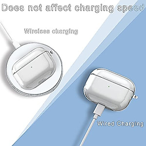 13in1 Clear for AirPods Pro Case Cover Accessories Set Kit, TPU Soft Silicone Protective Case for Apple AirPod Pro Charging Case with Keychain Compatible with Apple AirPod Pro Case Transparent 2019