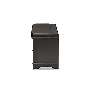 Baxton Studio Laertes Modern and Contemporary Dark Brown Wood 2-Drawer Shoe Storage Bench