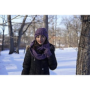 Funky Junque Oversized Beanie, Glove, & Scarf Bundle: Ivory