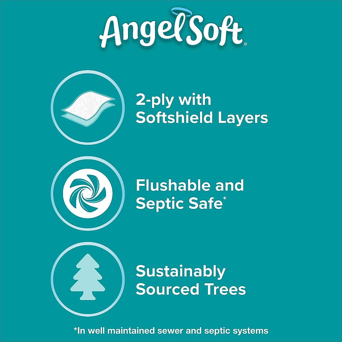 Angel Soft® Toilet Paper with Fresh Linen Scented Tube, 48 Double Rolls = 96 Regular Rolls, 2-Ply Bath Tissue