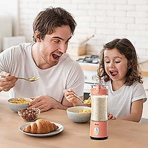 Personal Size Blender Smoothies and Shakes, Aoozi Portable Blenders, Mini Blender USB Rechargeable, Handheld Blender Sports,Travel and Home (Orange)