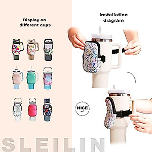 Water Bottle Pouch Compatible for Stanley 40 oz Tumbler with Handle & Stanley Ice Flow 20oz 30oz, Running Water Bottle Handheld Caddy Compatible with Stanley Quencher Adventure 40oz （Herbs）