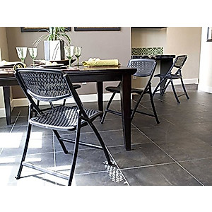 Mity-Lite Flex One Folding Chair, 18-8 Steel, Black, 4-Pack