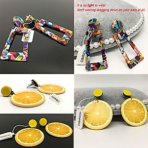 Statement Earrings for Women Acrylic Resin Multicolor Dangles Drop Earrings