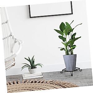 Yardenfun 3 Pcs Flower Stand Iron Vase Holder Round Black Plant Stand Metal Plant Holder Heavy Duty Flower Pots Holder Shelving Brackets Flowerpot Holder Iron Plant Stand Indoor Pot Rack