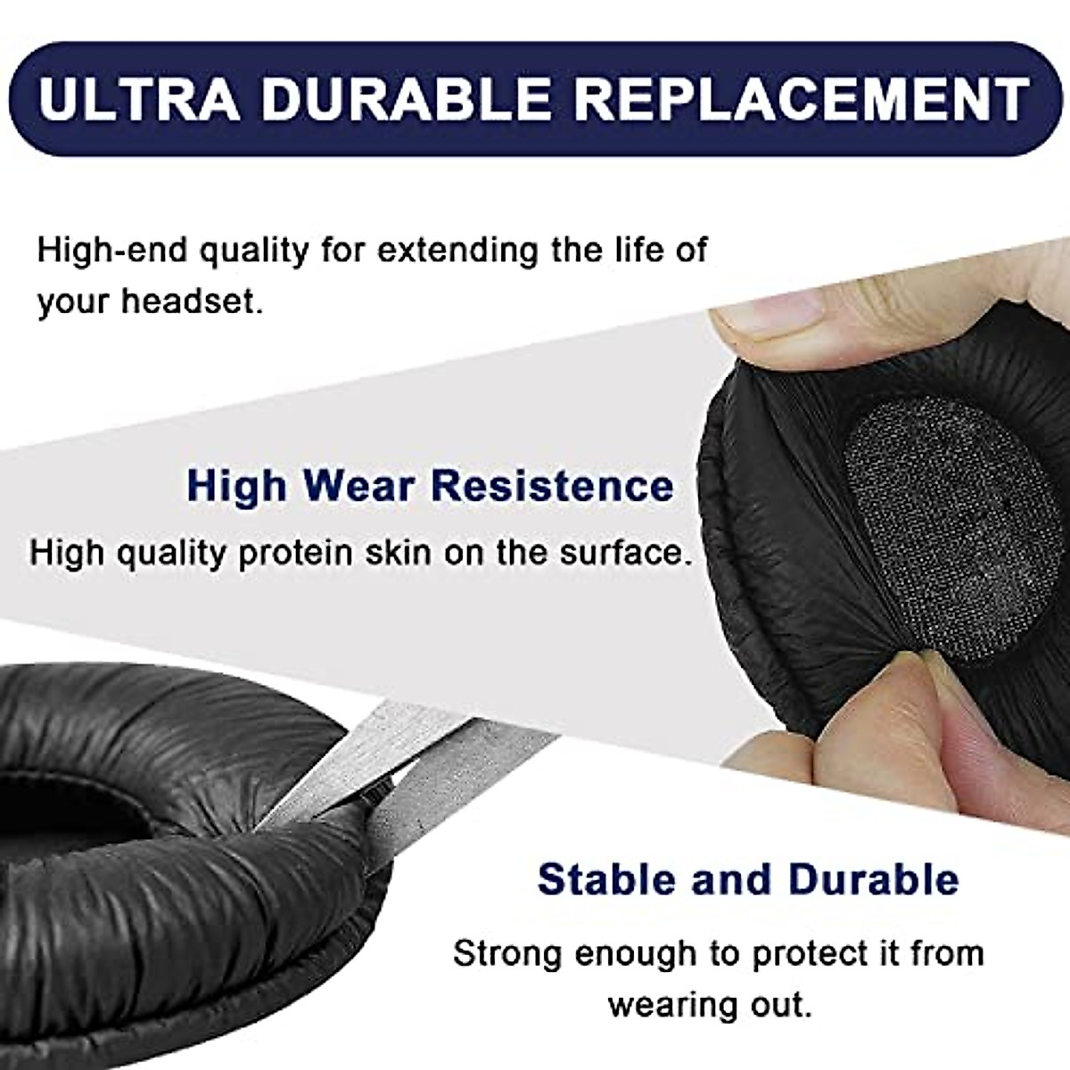 Ear Cushions for Plantronics Headset Replacement Ear Pads Compatible with Plantronics HW251N HW261N HW510 HW520 Blackwire C320 3210 3220 3320 Jabra Biz 2300 GN2000 PRO 920 9450 Headphones (4 Pack)