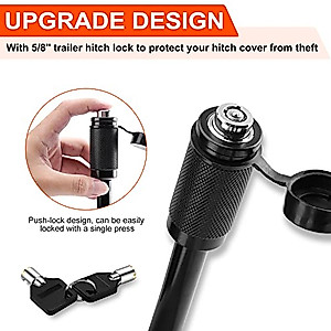 American Flag Metal Trailer Hitch Cover for 2 inch Receivers, with 5/8" Pin DiameterTrailer Hitch Lock for Trucks Trailer SUV