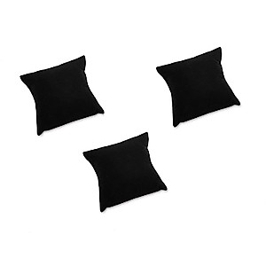 RJ Displays 3 piece Black Velvet Bracelet & Watch Pillow Jewelry Display