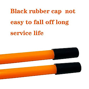 Orange 304 Snow Plow Blade Markers/Guides Kit 24'' Vertical Stud Mount Never Break Stainless Steel Join Fit for Polaris plow Mark The Edge of The Plow Most Blizzard Boss SNO-Way Western Meyer