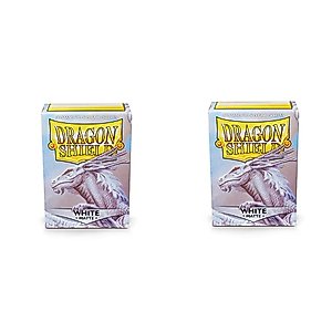 2 Packs Dragon Shield Matte White Standard Size 100 ct Card Sleeves Value Bundle! …