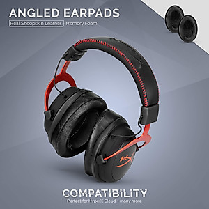 Brainwavz Sheepskin Leather Angled Memory Foam Earpad - Suitable for Large Over The Ear Headphones - AKG, HifiMan, ATH, Philips, Fostex